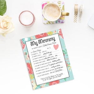 All About My Mommy Printable- Mother's Day/mom's Birthday- Digital File ...