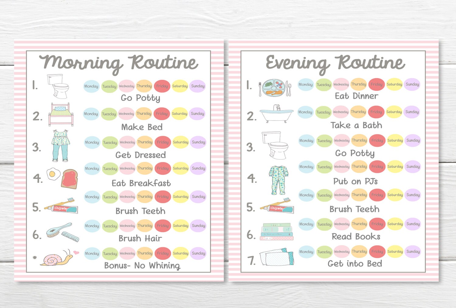 PRINTABLES WEEKLY 7 DAY Young Child/Toddler Girls & Boys | Etsy