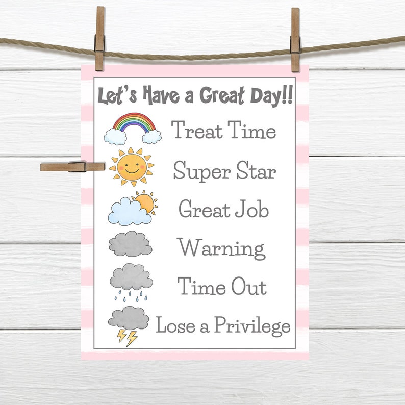 PRINTABLE GIRLS BEHAVIOR Chart Young Child/toddler - Etsy