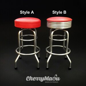 Vintage Style Double Ring Bar Stool, 1:6 Scale Miniature for BJD ...