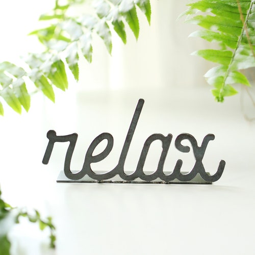 Metal Relax Sign - Etsy