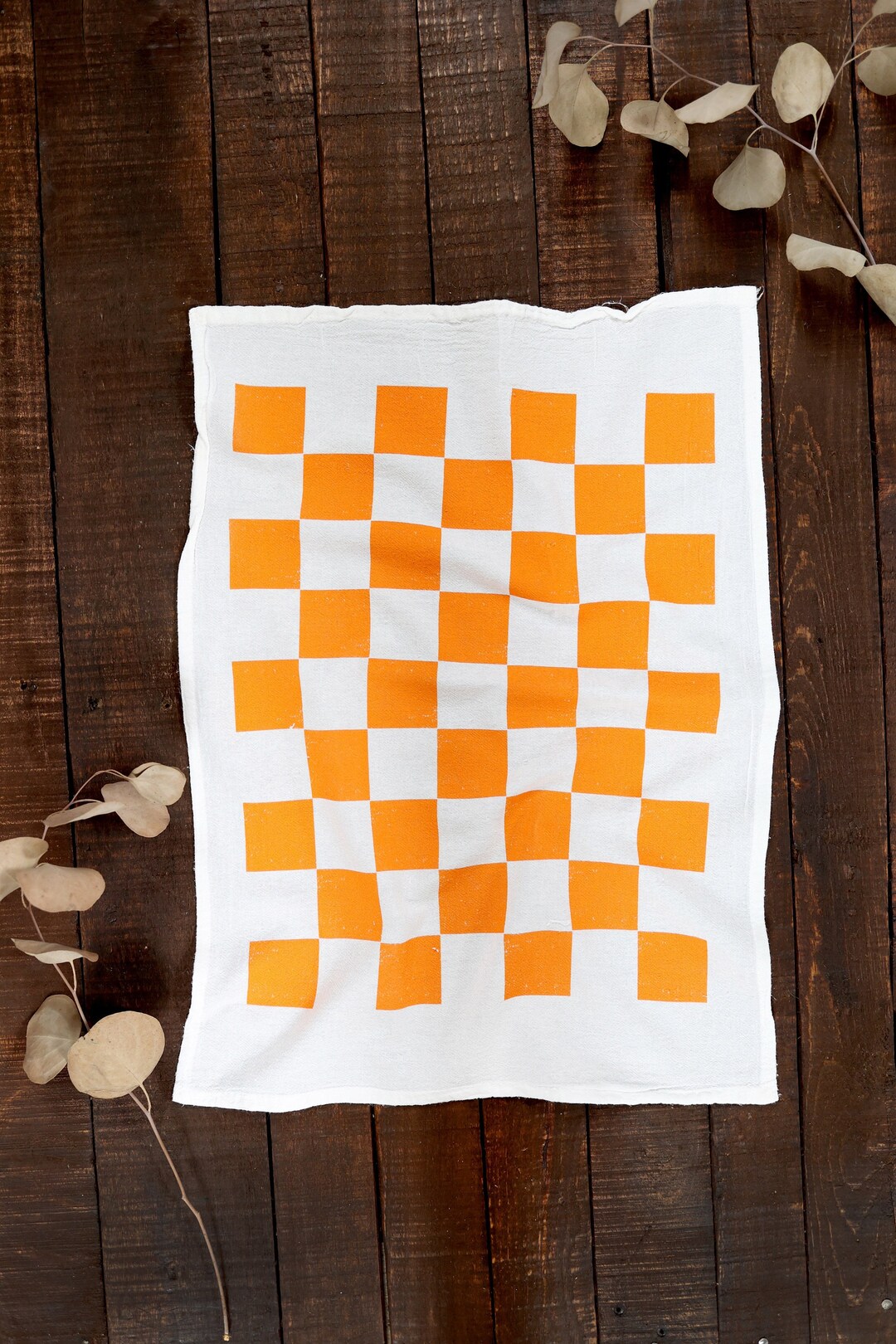 Tennessee Orange Checker Tea Towel | Volunteers Tailgate Flour Sack ...