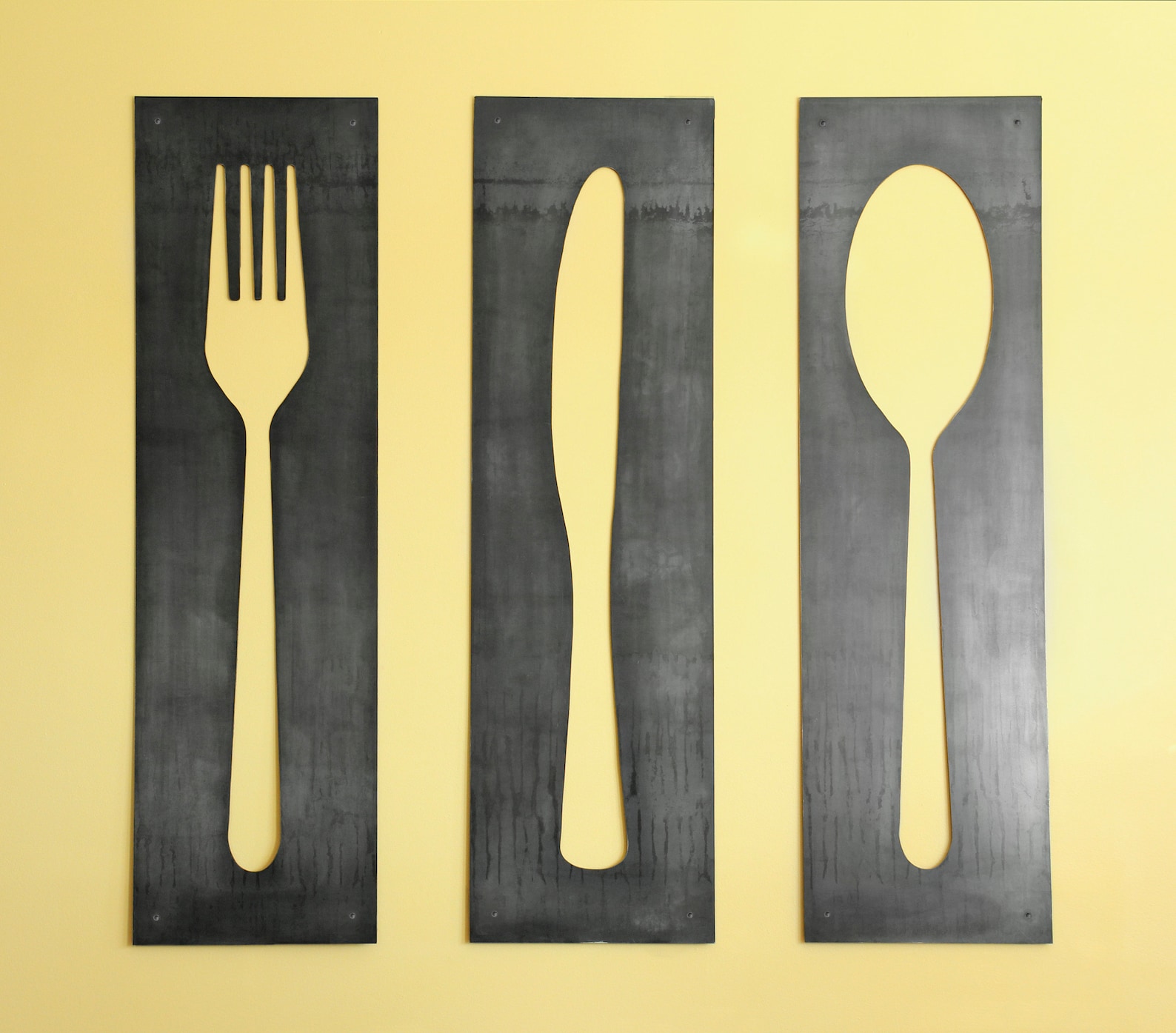 Fork Knife Spoon Wall Art Panel Set Modern Kitchen Wall Art - Etsy