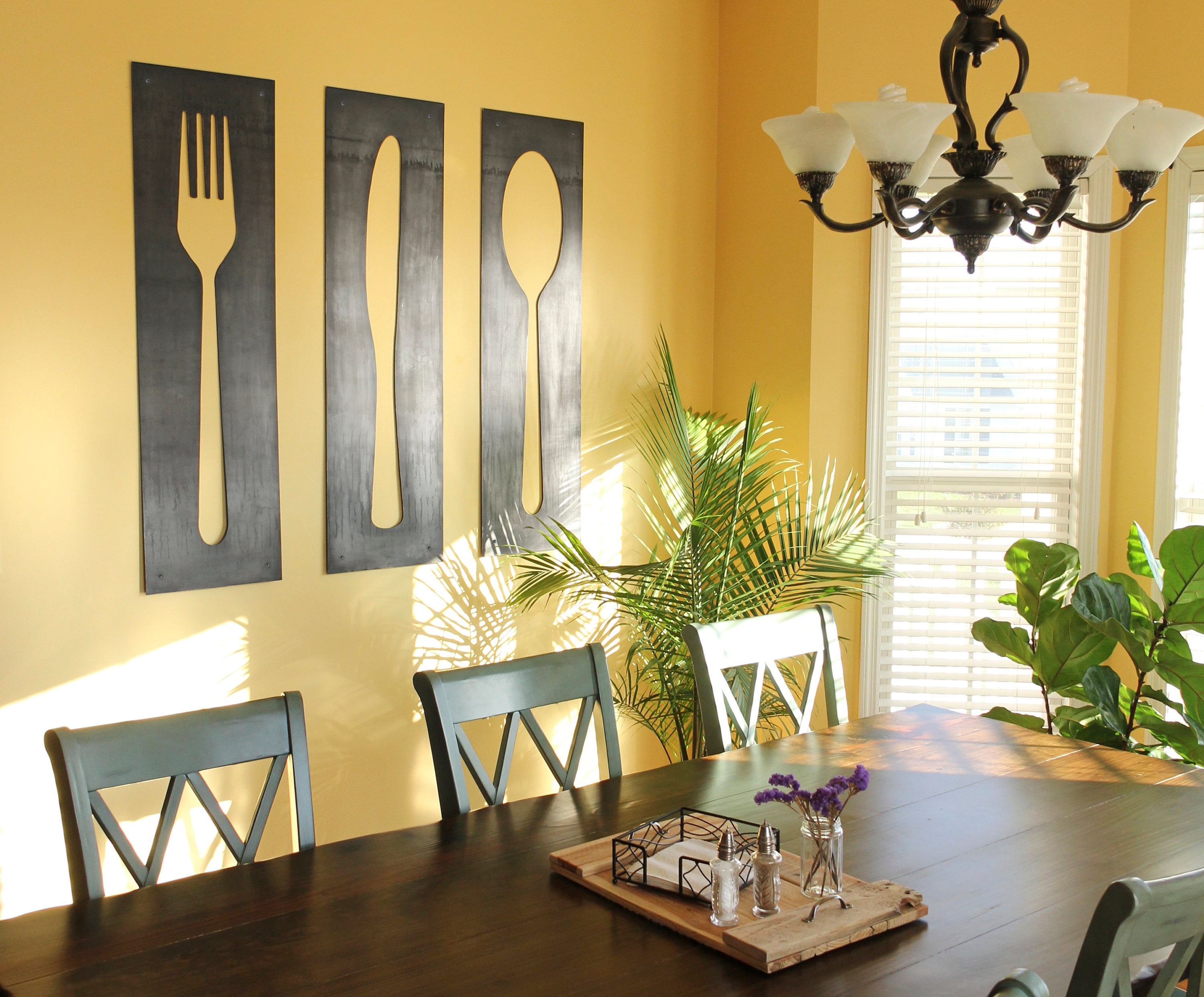 Fork Knife Spoon Wall Art Panel Set Modern Kitchen Wall Art - Etsy