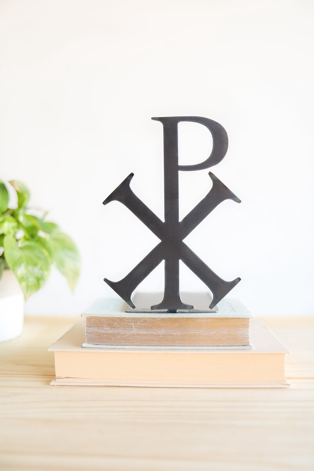 Chi Rho Bookend | Metal Christian Bookend Pastor Gift Bible Bookend ...