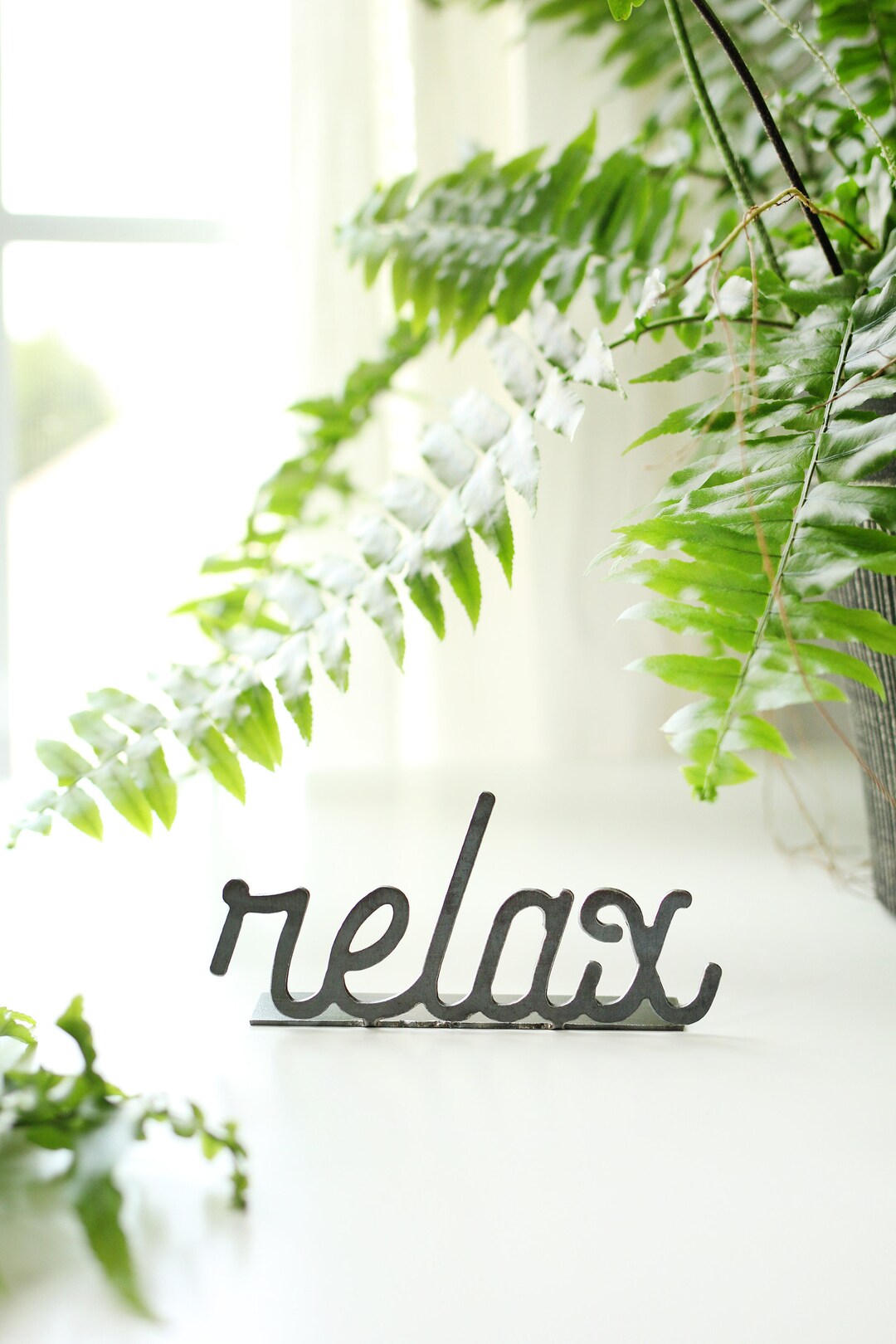 Relax Word Sign | Relaxing Word Art Gift for Her Metal Sign Relaxation ...