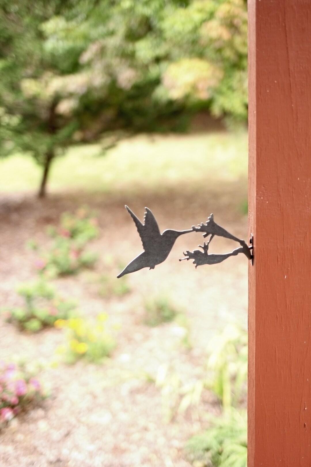 Hummingbird Statue Metal Bird Art | Bird Watcher Garden Gift Farmhouse ...