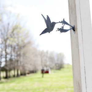 Hummingbird Statue Metal Bird Art | Bird Watcher Garden Gift Farmhouse ...