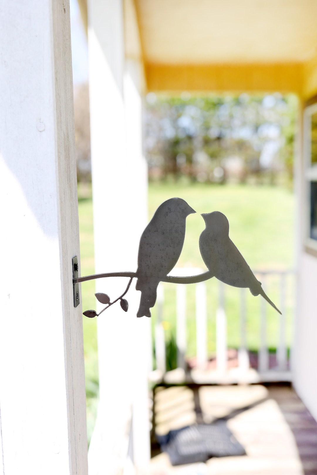 Love Birds Metal Bird Statue | Bird Watcher Garden Anniversary Gift ...