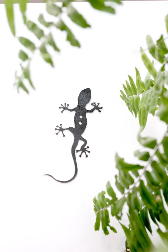 Gecko Statue Metal Art Gecko Garden Statue Cottagecore | Etsy