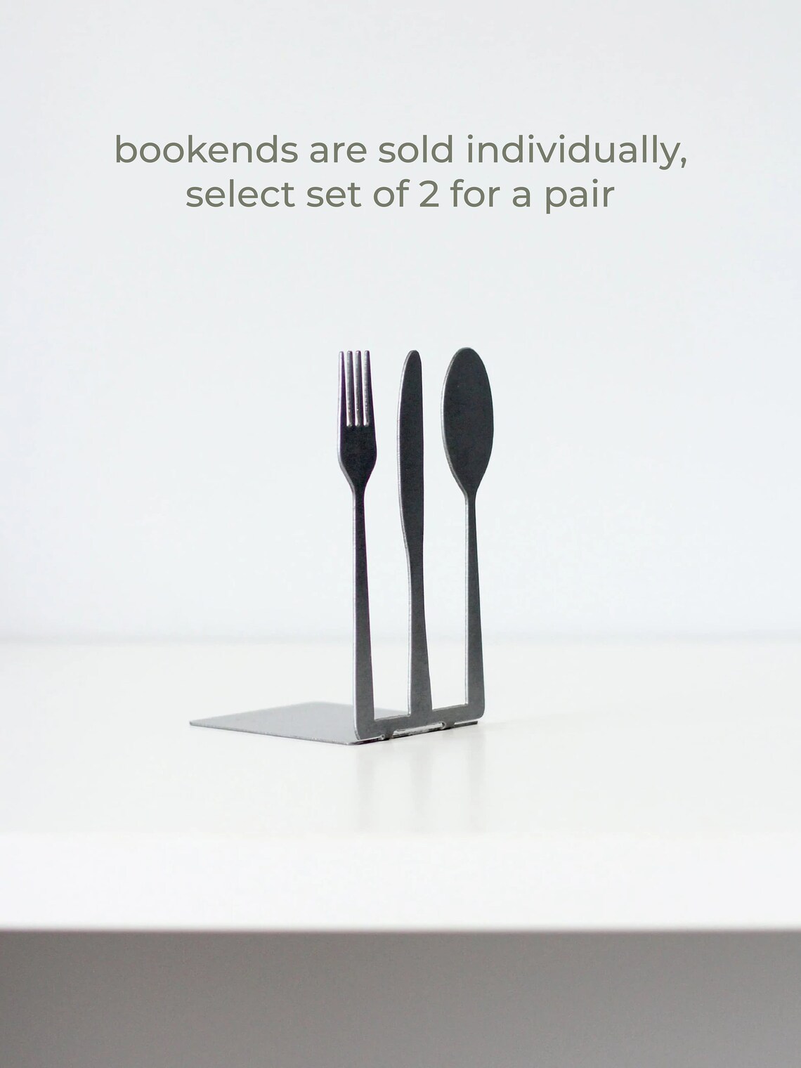 Fork Knife Spoon Kitchen Cookbook Bookend | Kitchen Bookend Cookbook ...