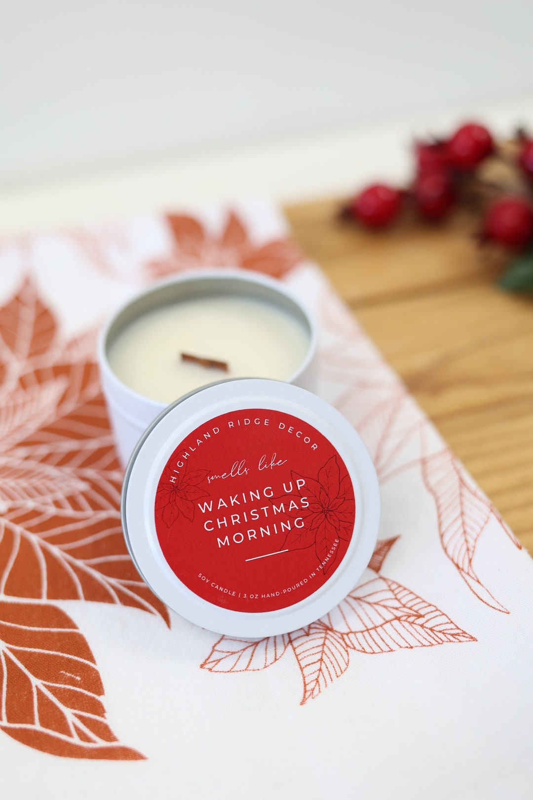 Waking up Christmas Morning Candle Tin | Vanilla | Ginger | Clove Bud ...