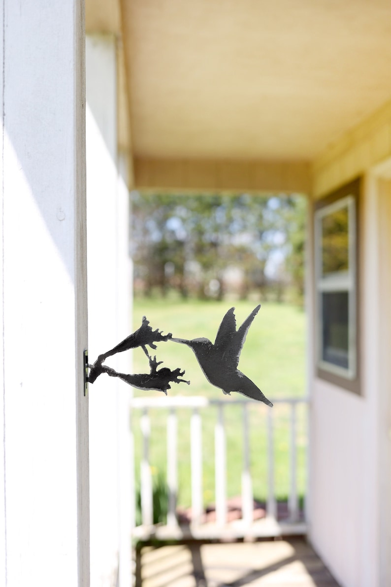 Hummingbird Statue Metal Bird Art | Bird Watcher Garden Gift Farmhouse ...