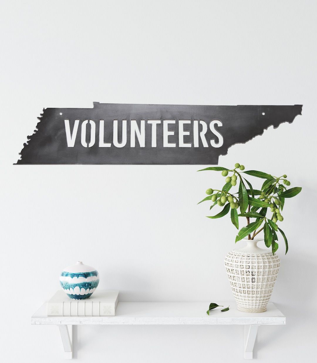 VOLUNTEERS Tennessee Metal Sign Volunteers Rustic Tn Vols Home Decor ...