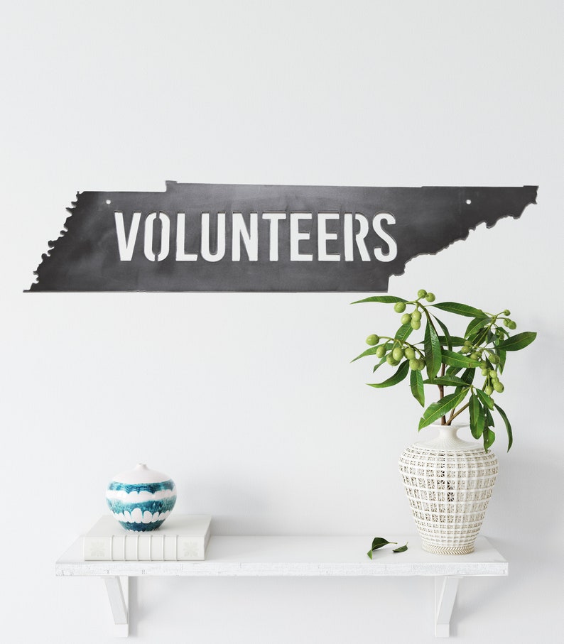 VOLUNTEERS Tennessee Metal Sign | Volunteers Rustic Tn Vols Home Decor ...