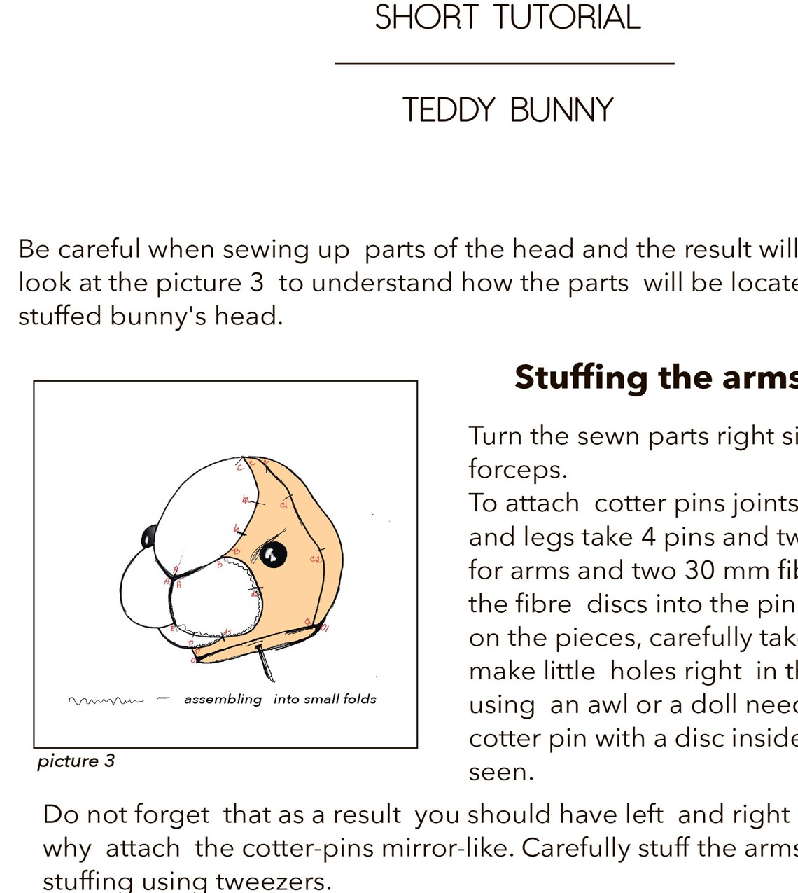 Sewing PATTERN PDF Teddy Bunny Make a Teddy Bunny Stuffed | Etsy