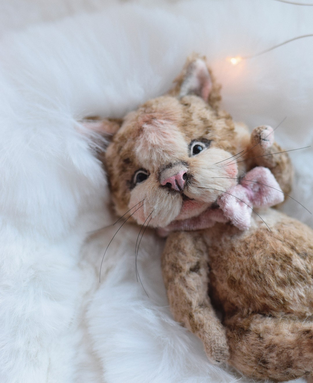 Artist Teddy Cat, Stuffed Cat Toy, Cat Figurine for Gift, Little Kitty ...