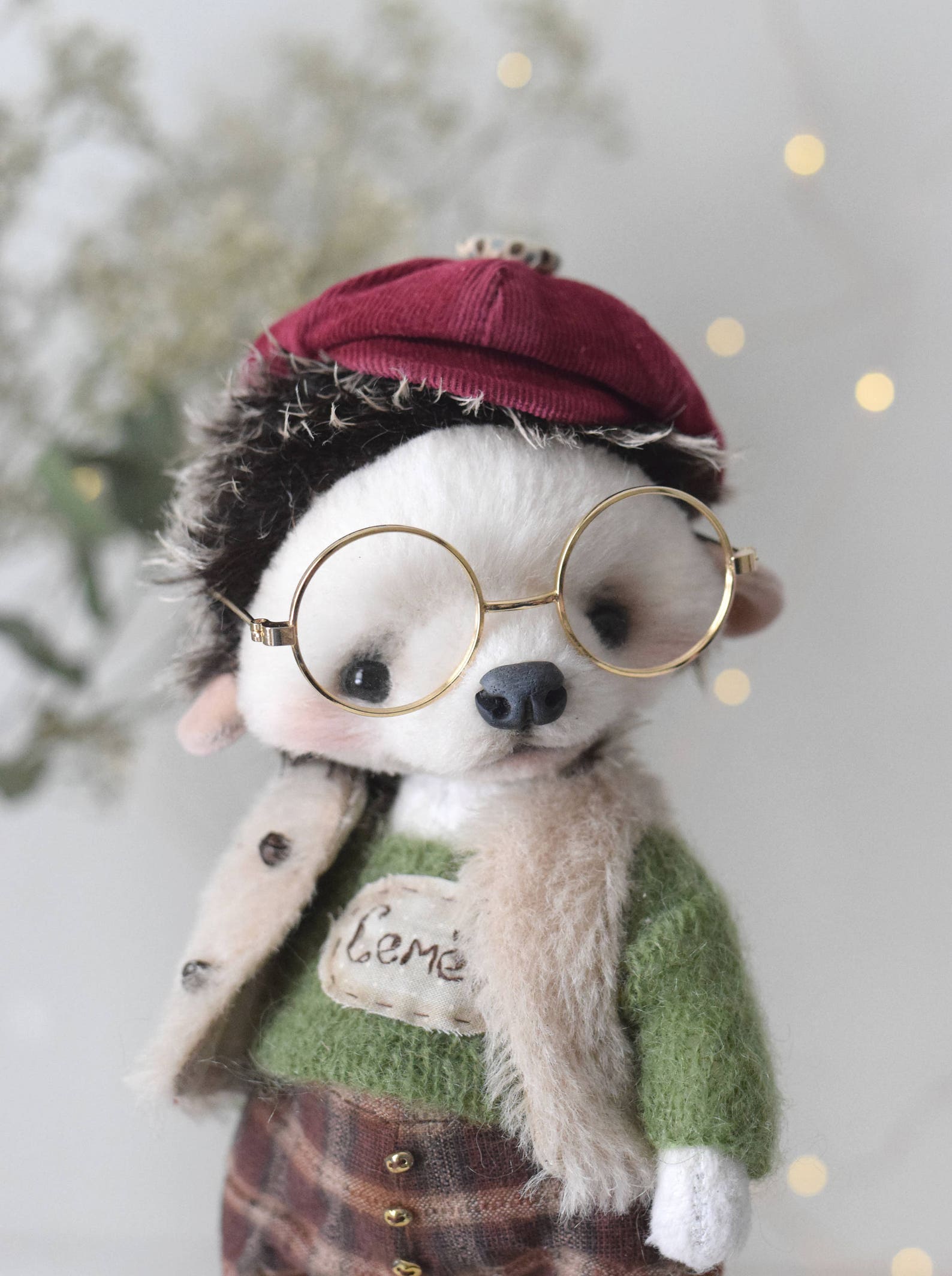 Artist Teddy Hedgehog Sem Hedgehog Teddy Plush Teddy OOAK - Etsy