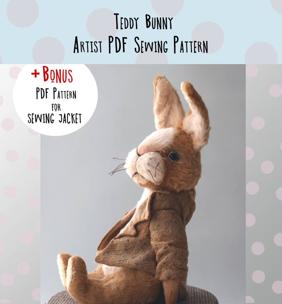 Sewing PATTERN PDF Teddy Bunny Make a Teddy Bunny Stuffed | Etsy