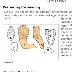 Sewing PATTERN PDF Teddy Bunny, Make a Teddy Bunny, Stuffed Teddy Bunny ...