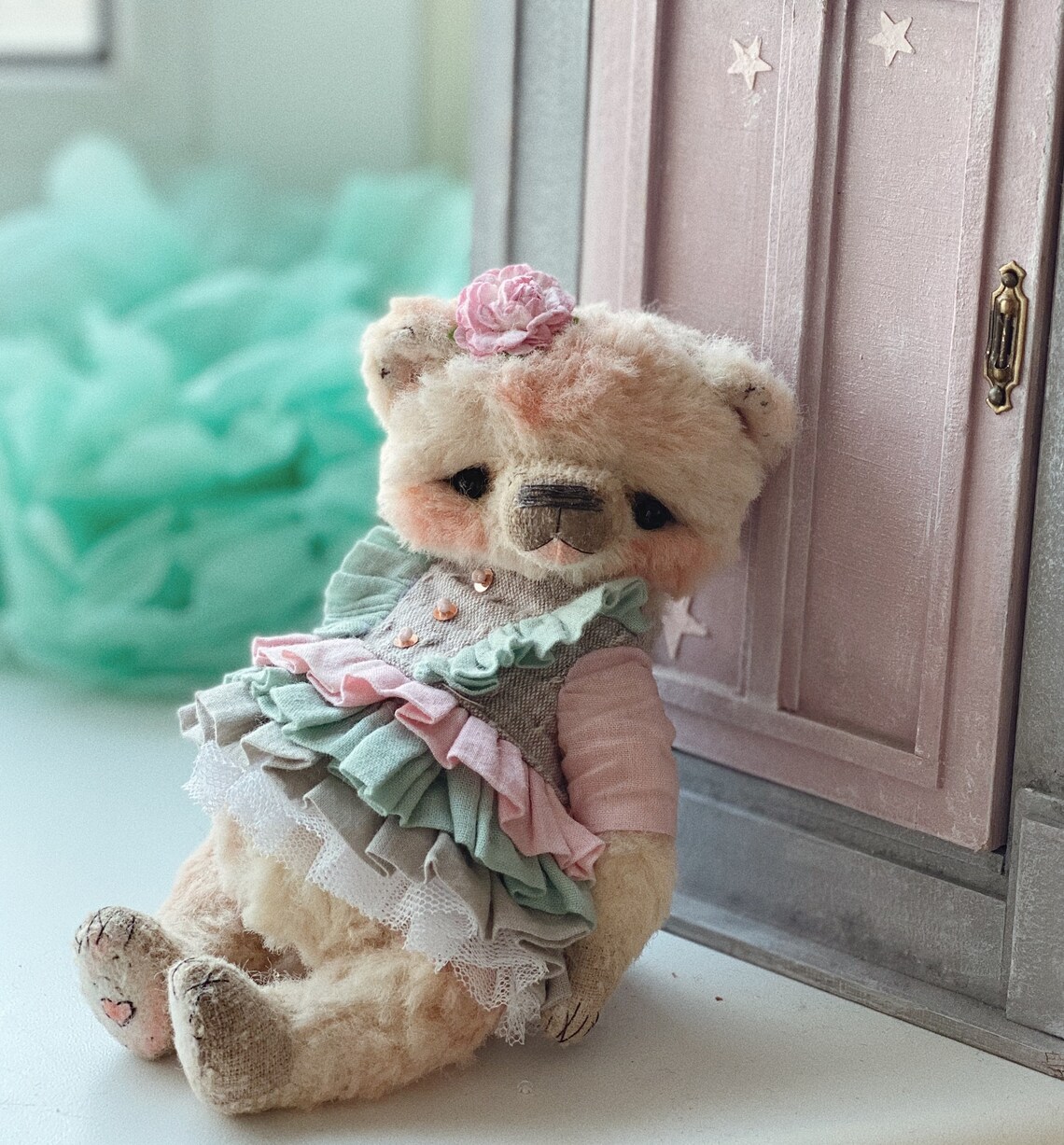 Custom stuffed bearbear girl figurine birthday gift | Etsy