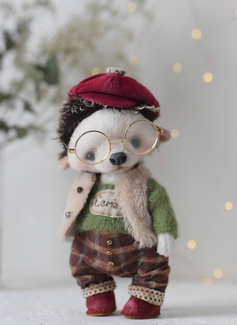 Artist Teddy Hedgehog Sem Hedgehog Teddy Plush Teddy OOAK - Etsy