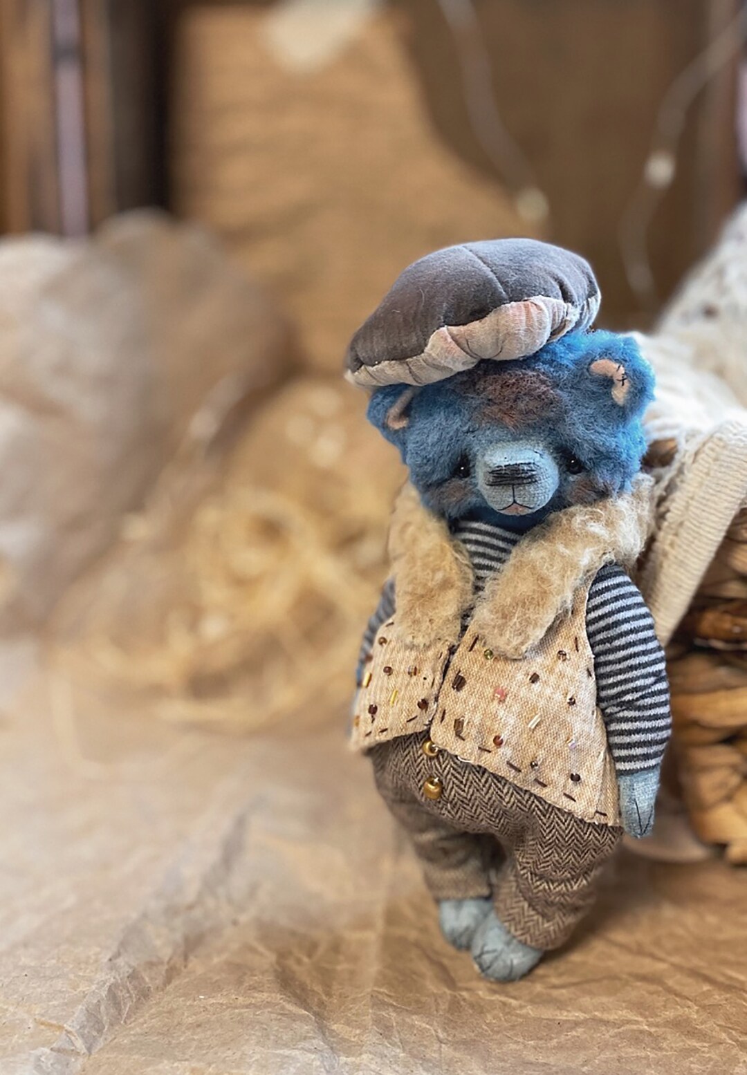 Stuffed Teddy Bear, Artist Teddy Bear, Memory Bear Toy, Christmas Gift ...