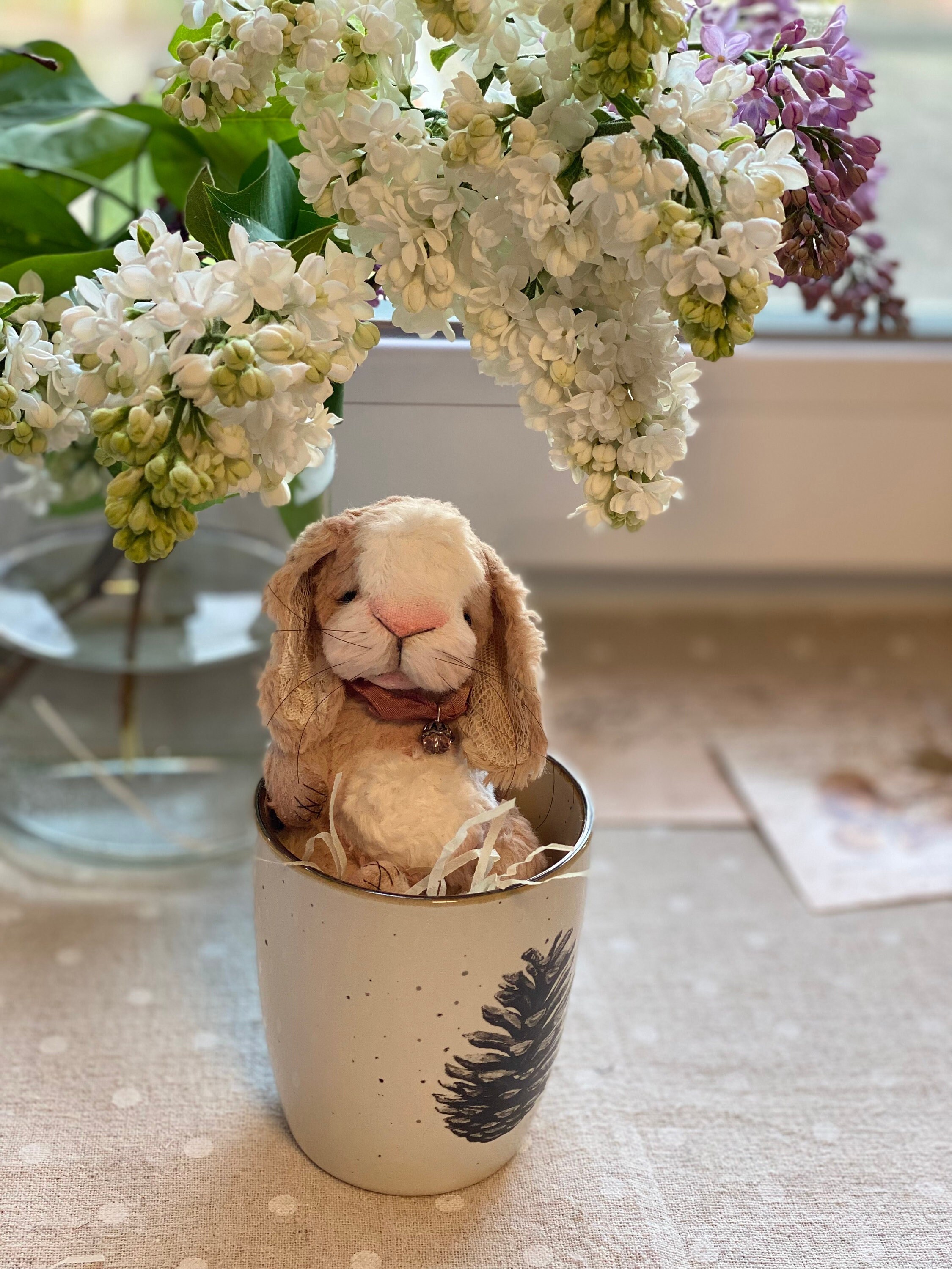 Little Stuffed Bunny Artist Teddy Plushies Miniature Bunny Dollhouse - Etsy