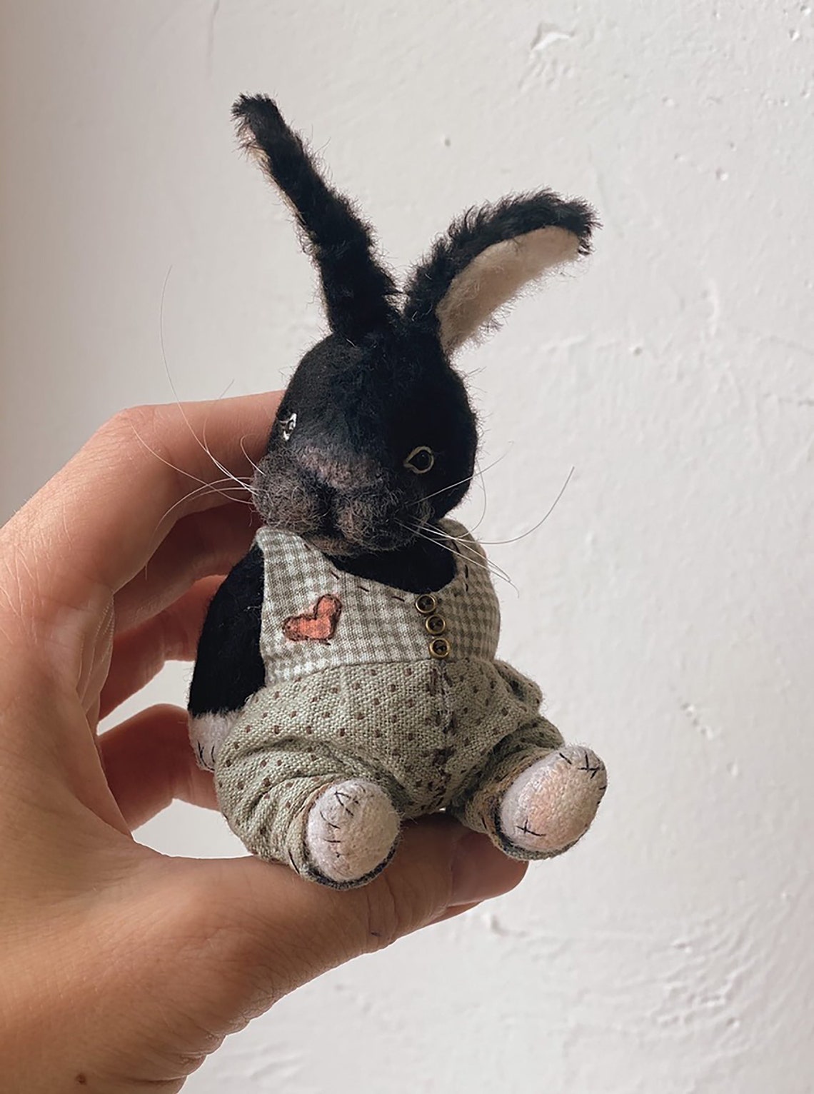 Tiny Stuffed Bunny Artist Pocket Toy Dollhouse Accessory - Etsy