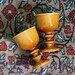Pair Yellow Ceramic Goblets - Ceramic Wine Glasses - Wedding Gift ...