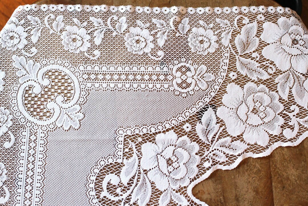 Granny Lace Valance - Rose Curtain - Lace Curtain - Curtain Valance ...