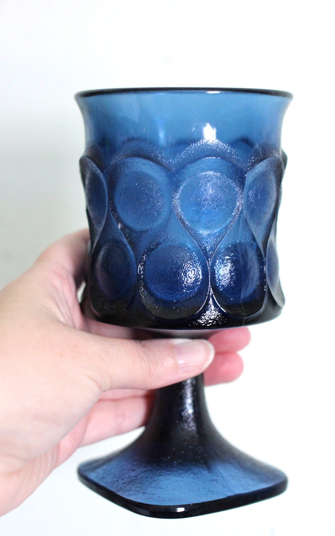 Set of 6 Blue Goblets Wine Glasses Blue Glasses Blue - Etsy