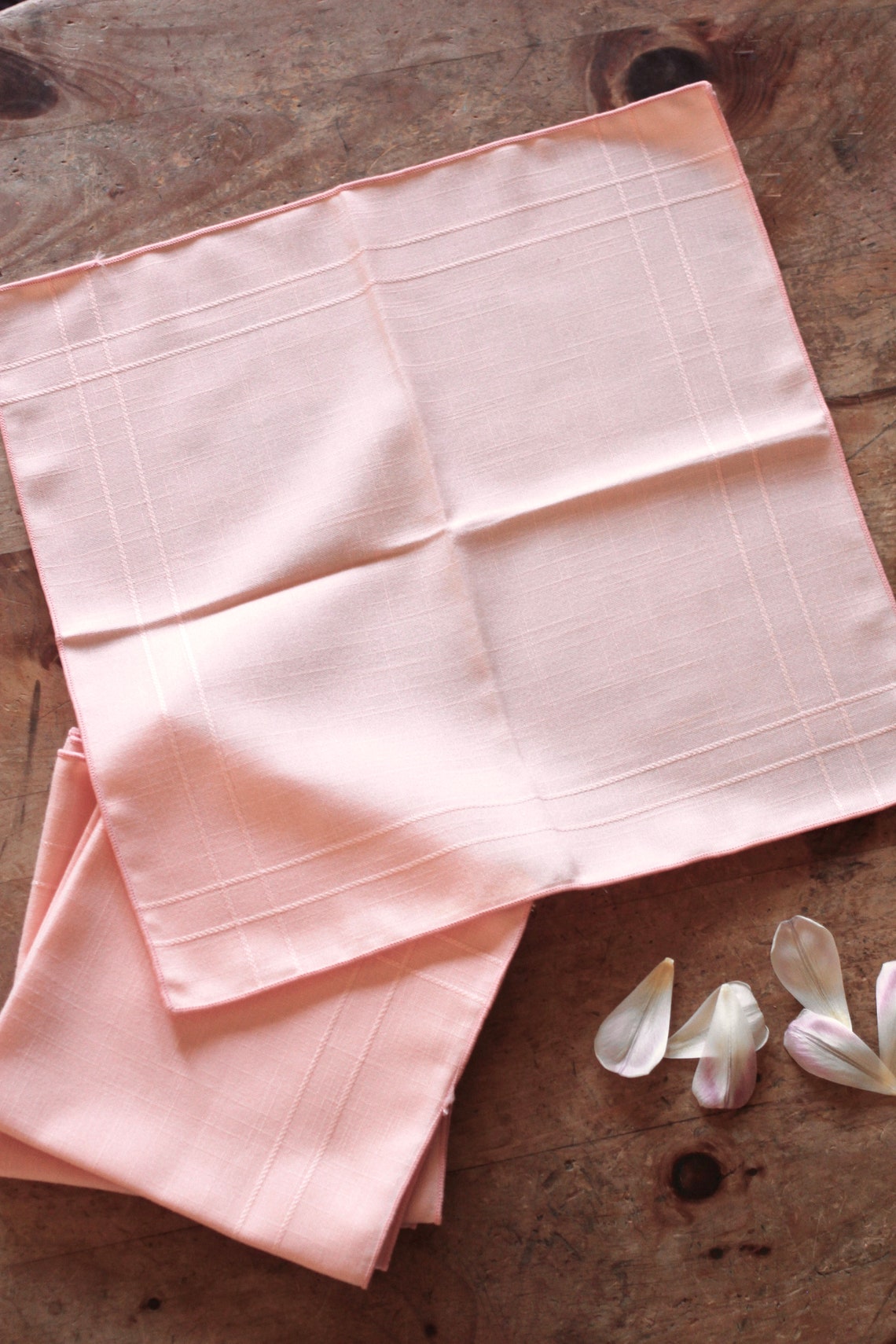 Set of 6 Pink Napkins Peach Napkins Pink Linens Vintage - Etsy