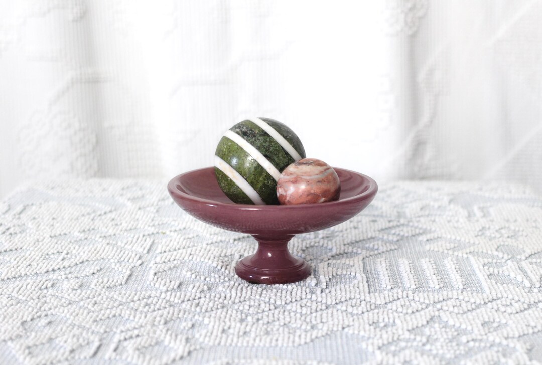 Italian Lavender Purple Alabaster Pedestal Bowl - Made in Italy ...