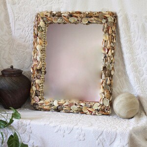 Shell Mirror - Rectangle Mirror - Shell Art - Large Mirror - Bathroom ...