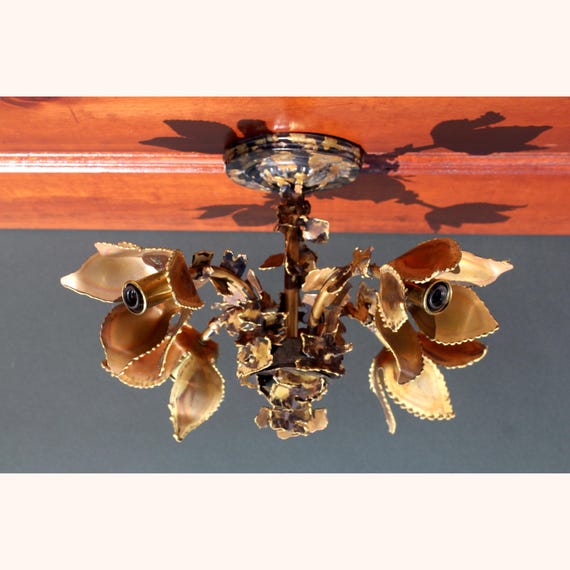 Tom Greene Ceiling Light Brutalist Chandelier Machine Age New