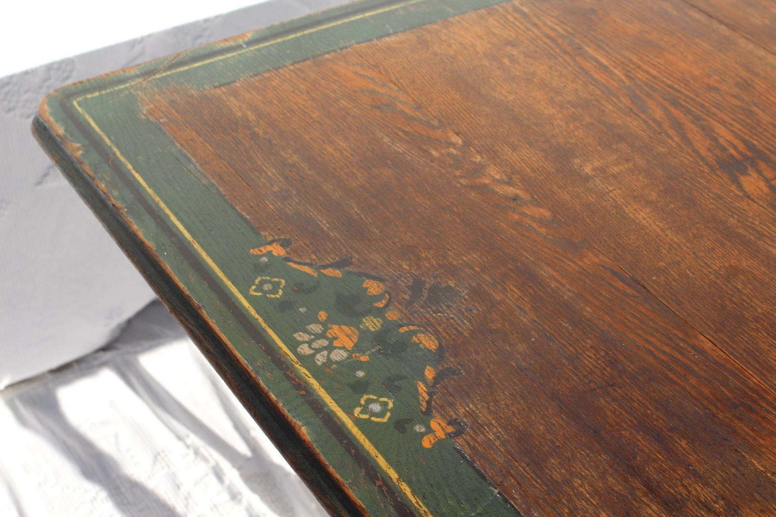 Handpainted Adjustable Farmhouse Table With Folk Art Flowers - Self ...