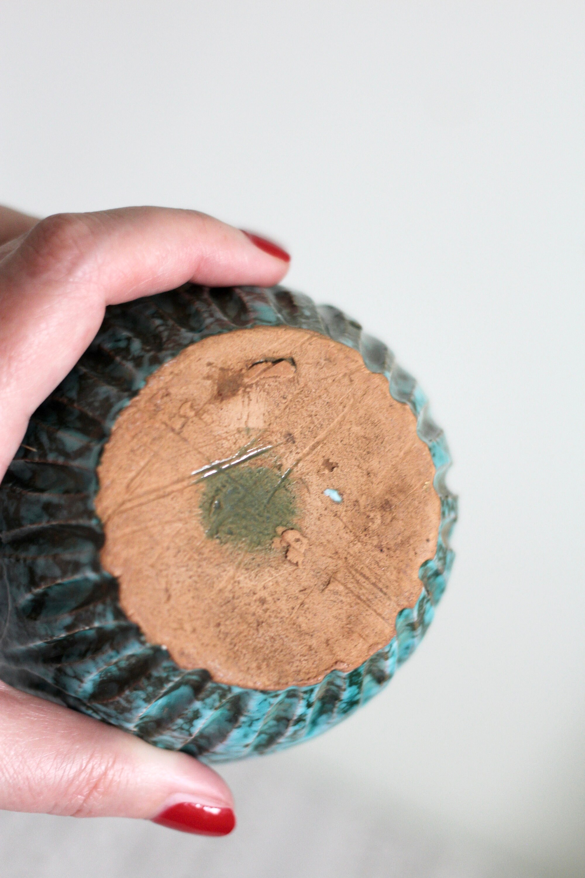 Small Turquoise Planter - Pottery Planter - Textured Planter - Ceramic ...