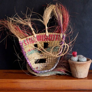 Unique Basket Face - Wall Mask - Mexican Folk Art - Basket Mask - Fiber ...