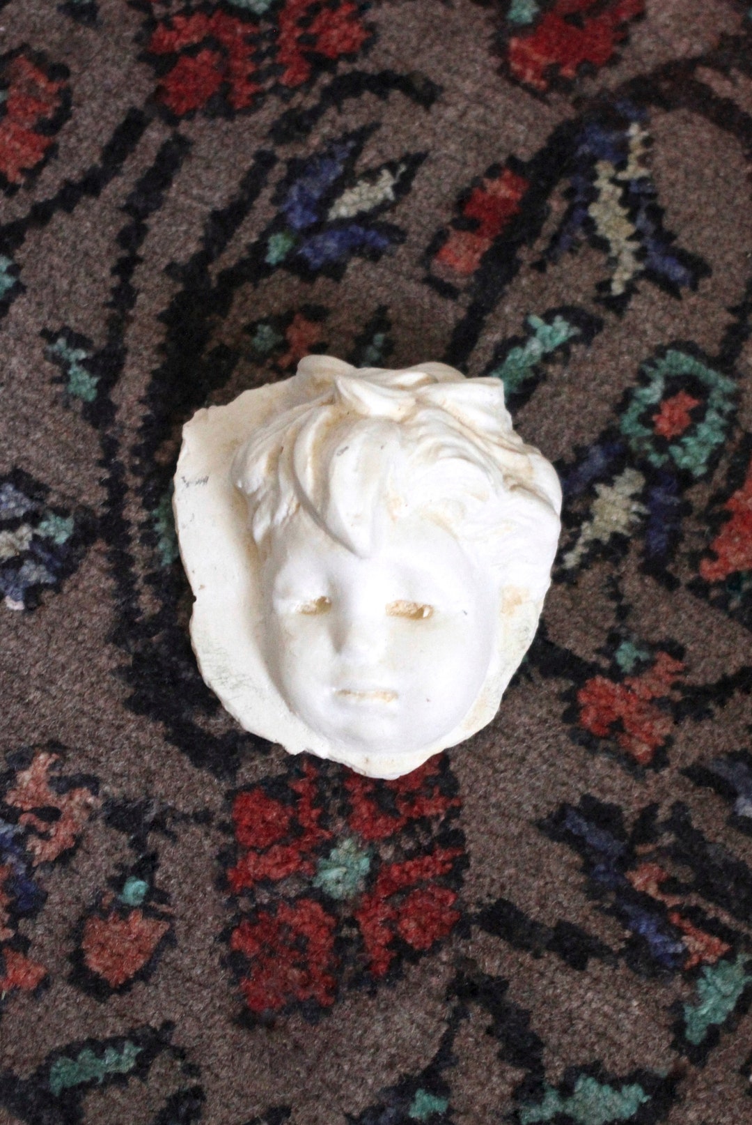 Boys Face - Childs Face - Cherub Face - Plaster Head - Hanging Face ...