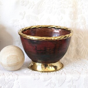 Avanti Two Toned Metal Planter - Large Pedestal Bowl - Brass Bowl ...