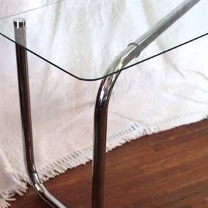 1960s Modern Chrome Tube Table With Glass Top - Etsy