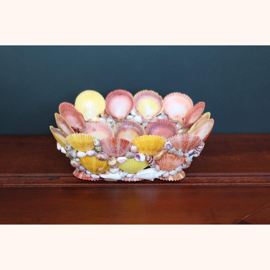Large Seashell Bowl - Rectangular Bowl - Handmade Shell Bowl - Shell ...