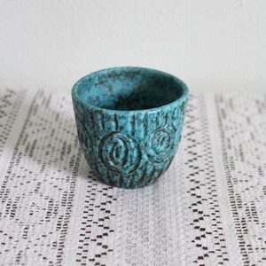 Small Turquoise Planter - Pottery Planter - Textured Planter - Ceramic ...