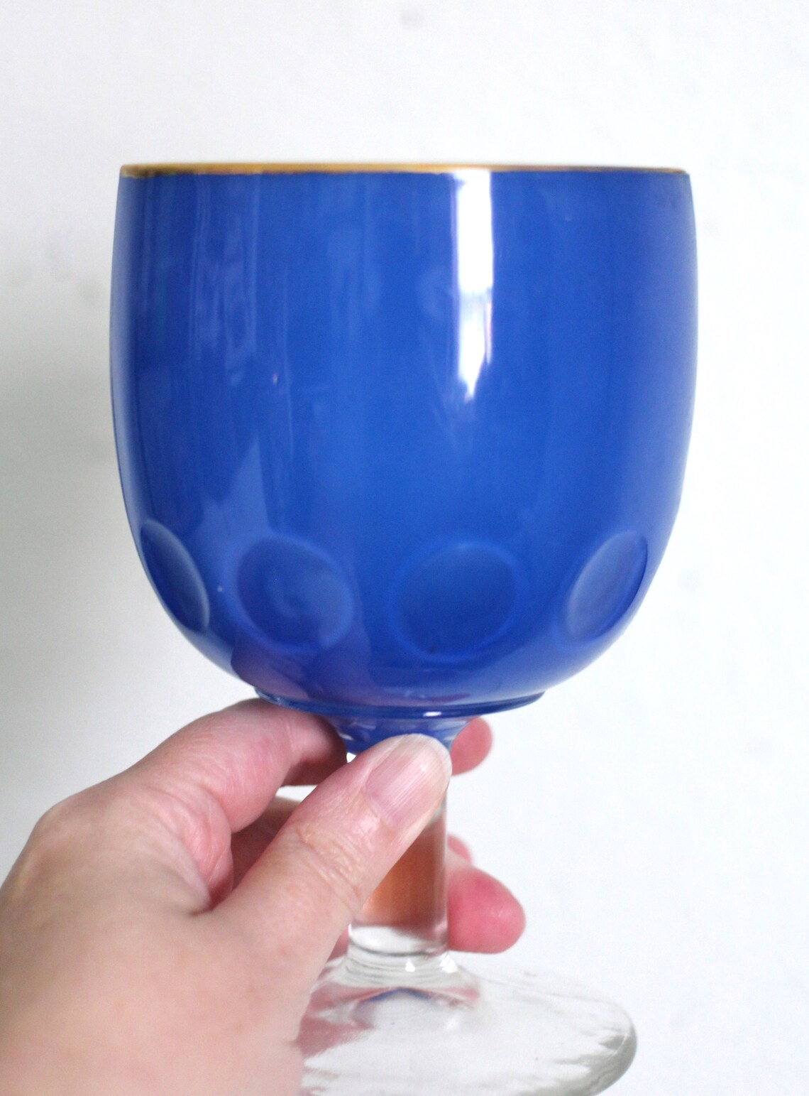 Set of 6 Blue Goblets Wine Glasses Blue Glasses Blue - Etsy