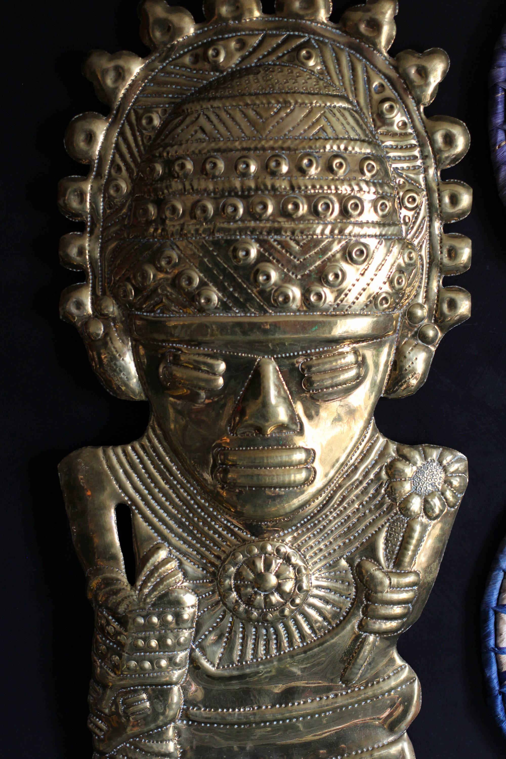 Gold Relief Plaque Warrior With Flower and Head gold Statue | Etsy