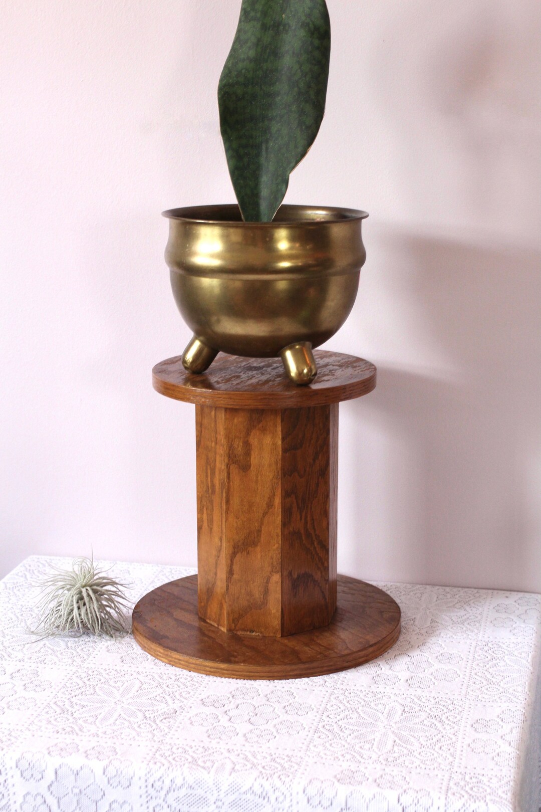 Octagon Wood Plant Stand - Wood Stand - Wood Stool - Plant Stand ...