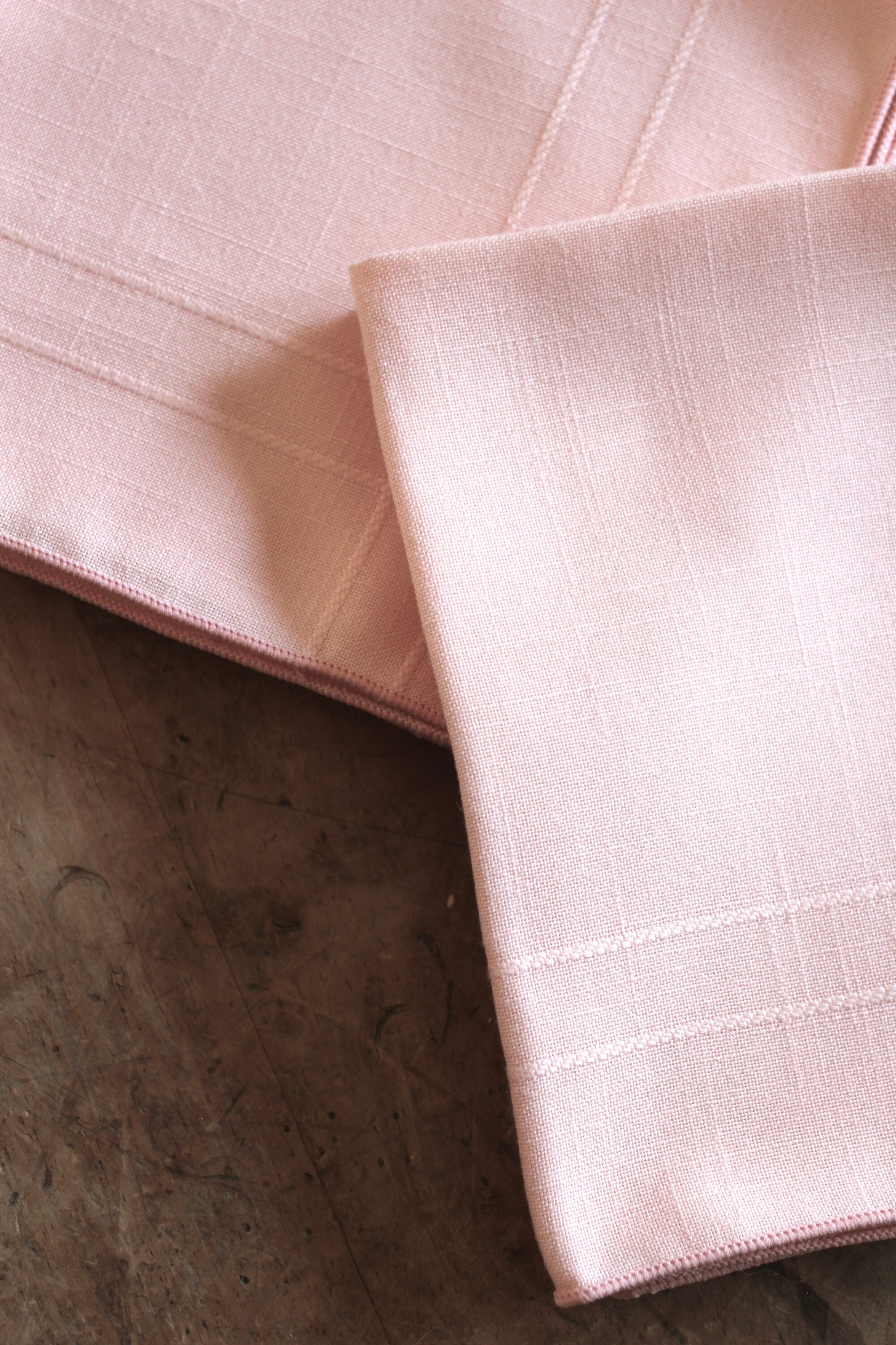 Set of 6 pink napkins Peach napkins pink linens vintage | Etsy