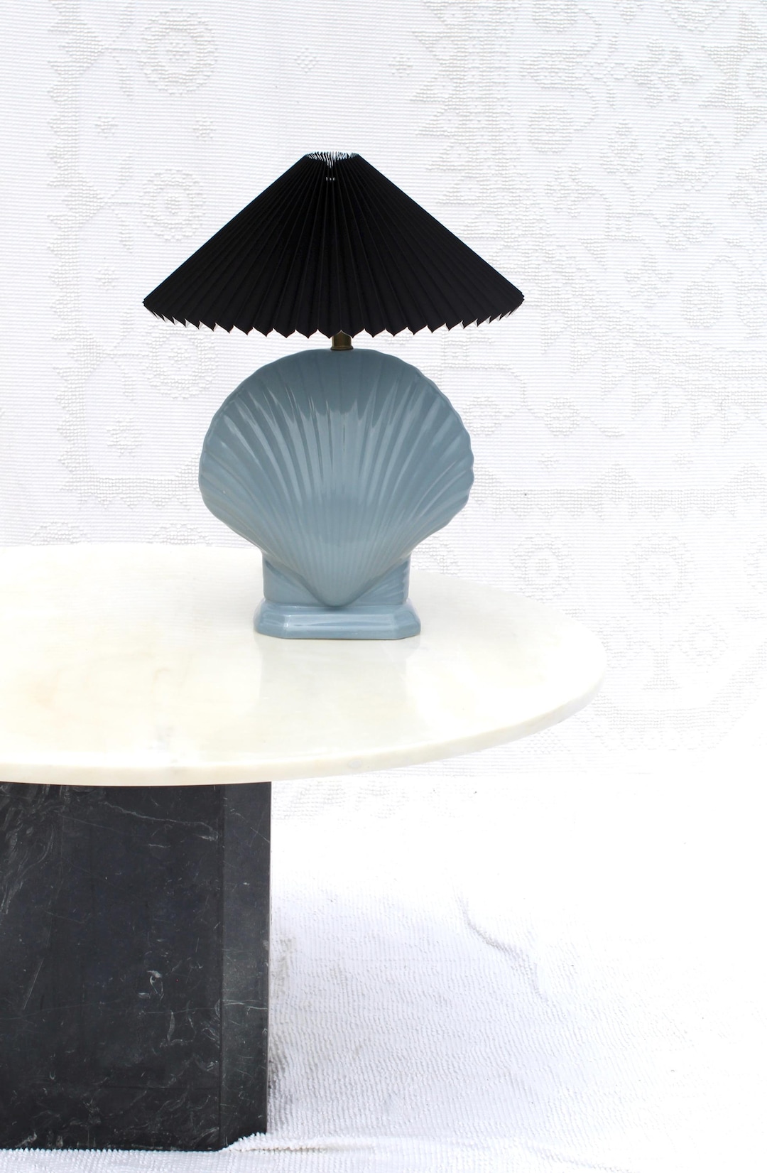 Ceramic Blue Shell Table Lamp - Clamshell Lamp - Shell Light - Shell ...