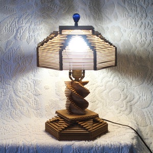 Popsicle Lamp Folk Art Camp Art Older Popsicle Stick Lamp Retro Lamp ...